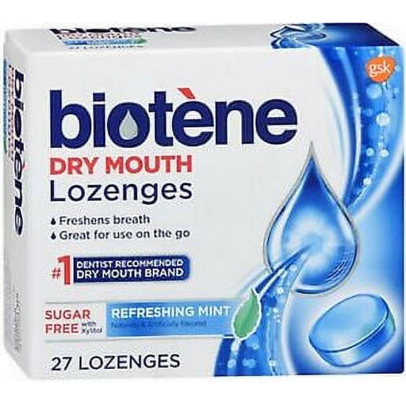 BIOTENE Dry Mouth LOZENGES Refreshing Mint SF w/ Xylitol 27ct GERIMED ...