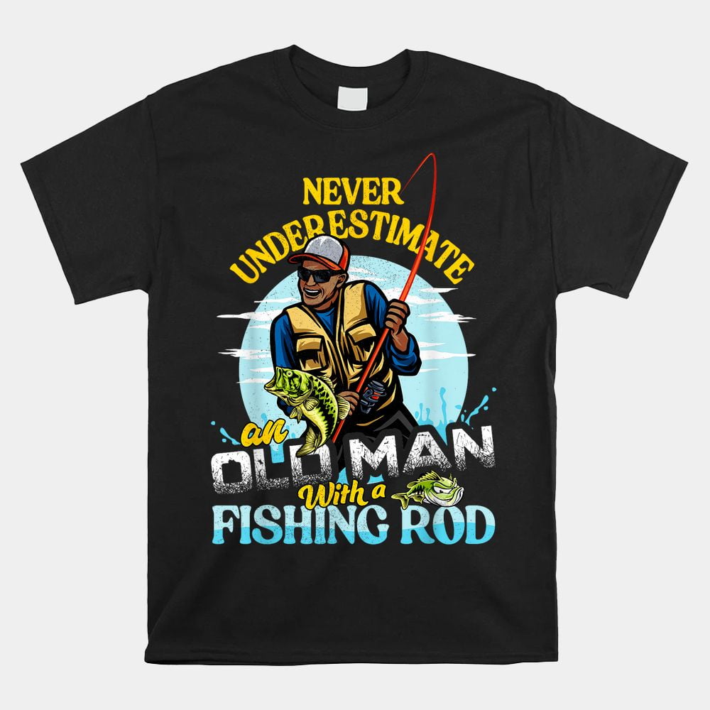 BIPOC Bass Fishing Birthday Never Underestimate Old Man Angler Sports ...