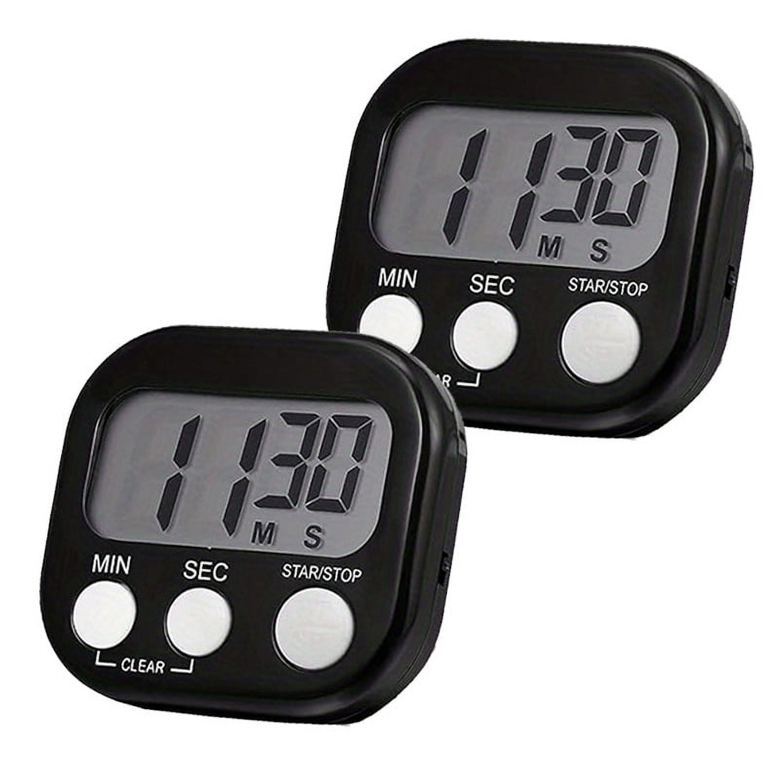 BIQIANWO 1/2/4pcs Digital Kitchen Timer Magnetic Timers, On/Off Minute Second Count Up Countdown ...