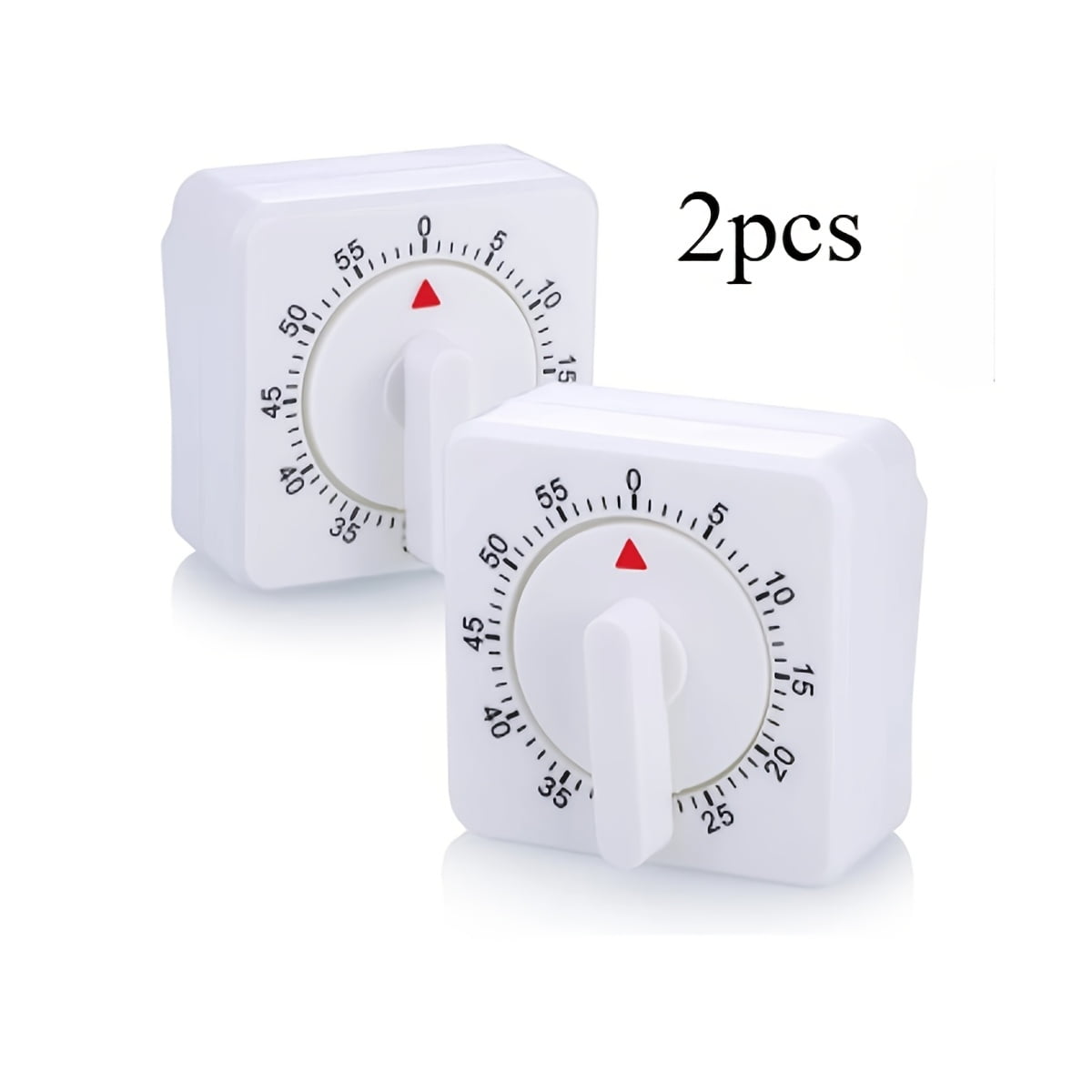BIQIANWO 2-Pack Kitchen Timer, Simple White Plastic Countdown Timer ...