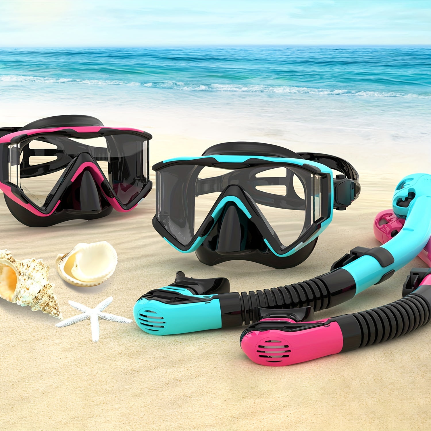 BIQIANWO 2 Snorkeling Masks With Fully Dry Breathing Tubes, 180 ...