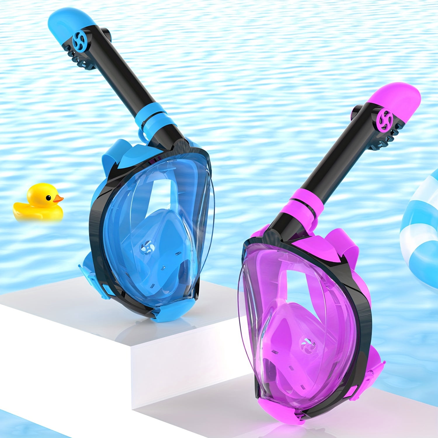 BIQIANWO Adult Snorkeling Kit 2 Pieces, Full Face Snorkeling Mask With ...