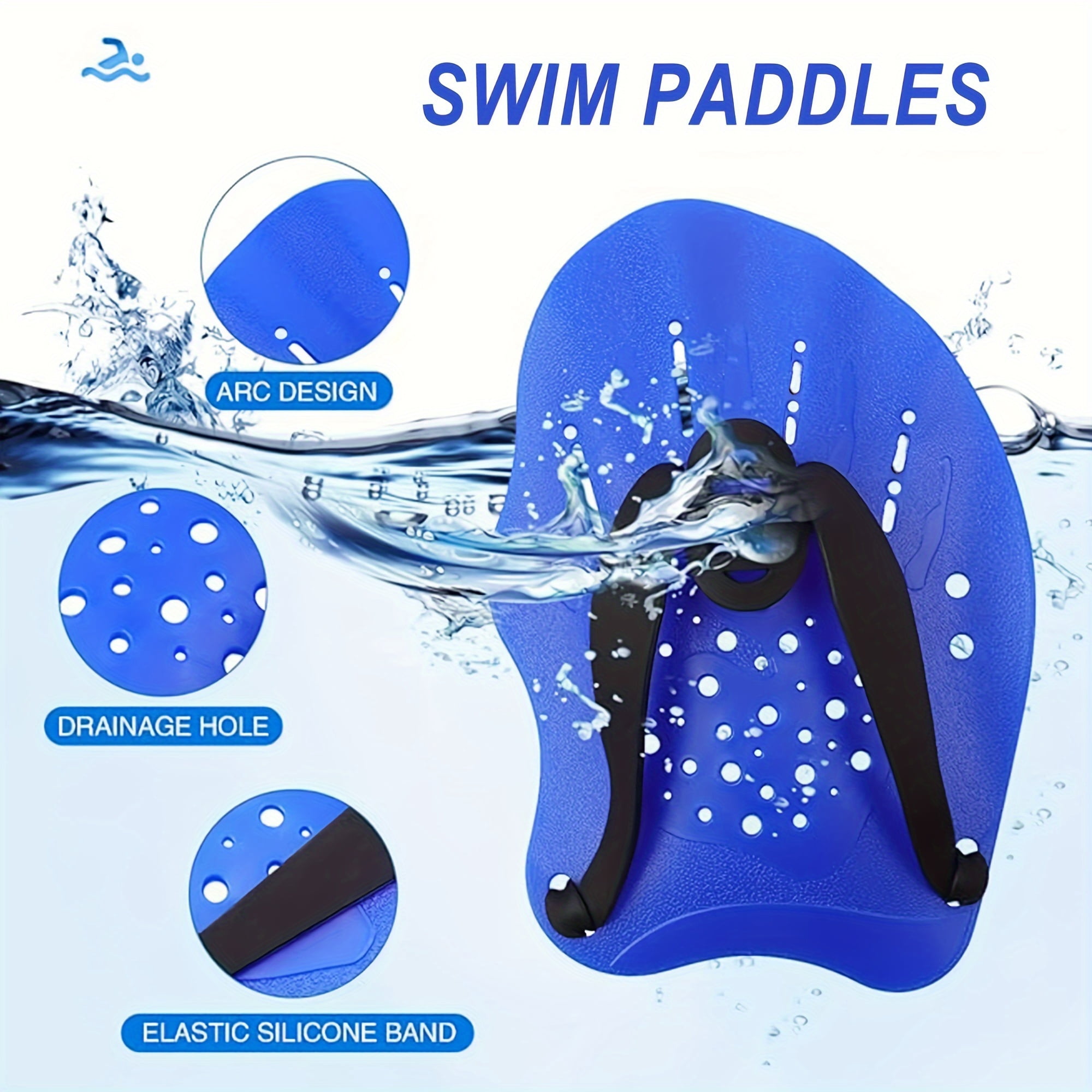 BIQIANWO Black Dual-Pair Webbed Swimming Paddles - Professional ...