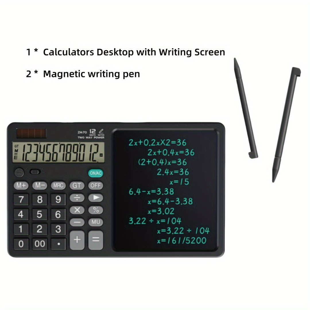 BIQIANWO Calculator With Notepad/ Writing Screen Calculator With Notepad/Writing Screen 12 Digit ...