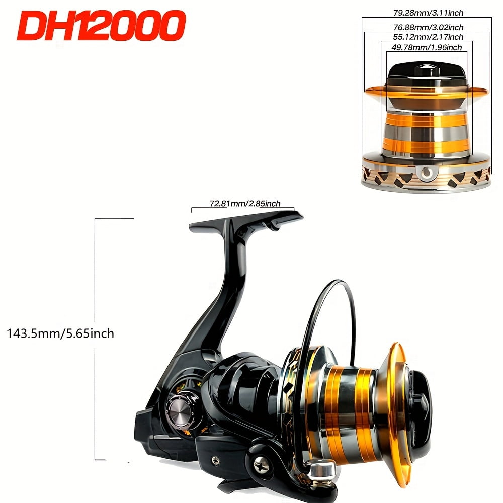 BIQIANWO High-Power Spinning Fishing Reel 9000/10000/12000 Series ...