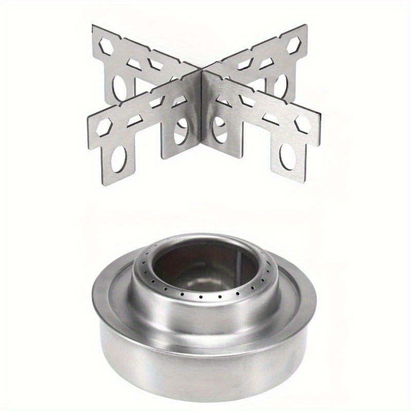 BIQIANWO Lixada 2pcs/set Stainless Steel Mini Alcohol Stove with Cross Stand - Portable Outdoor ...