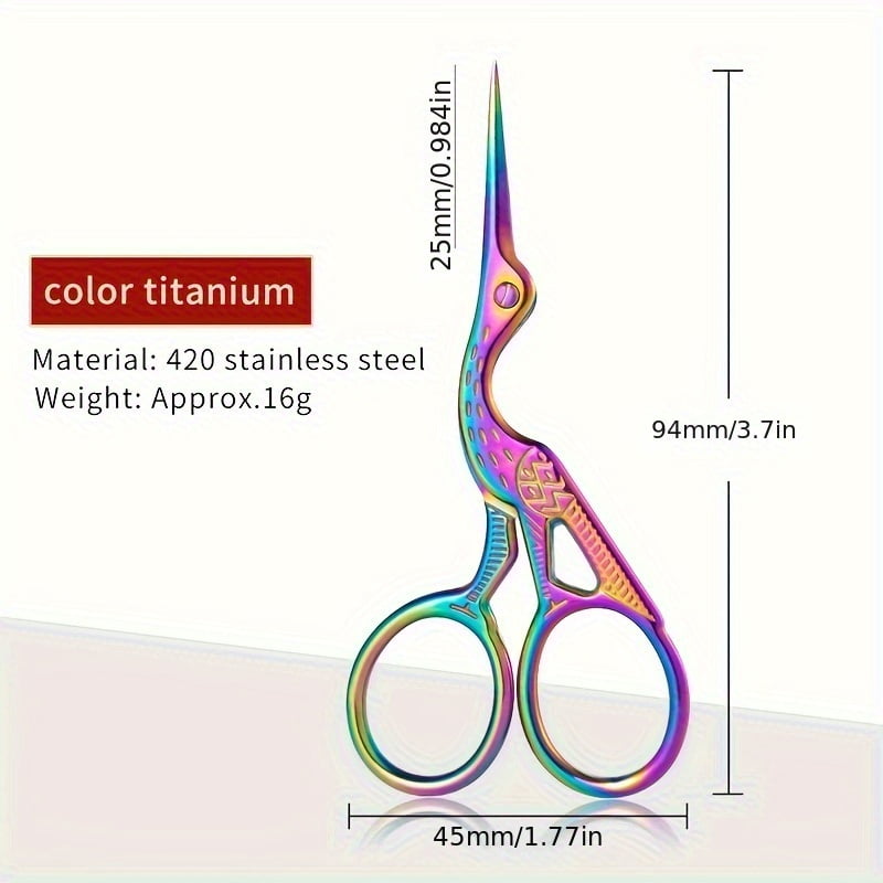 BIQIANWO Retro Stainless Steel Crane Tea Leaf Scissors, Embroidery ...