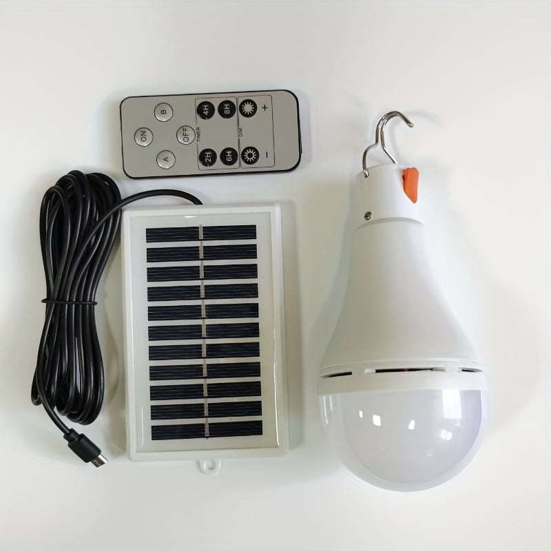 BIQIANWO Solar-Powered Emergency Light Bulb, Remote Controlled ...
