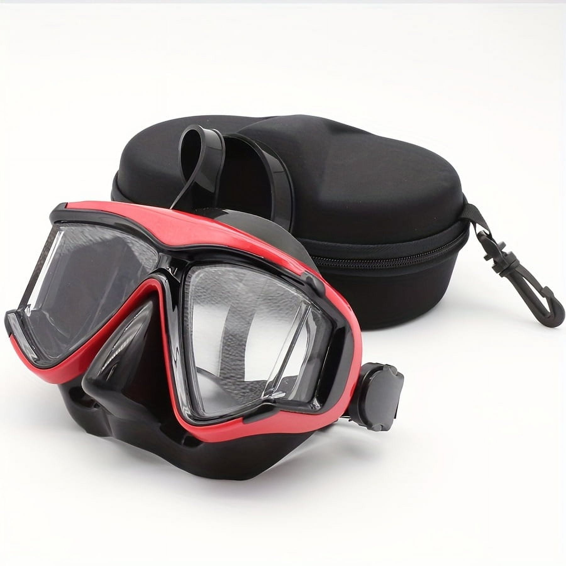 BIQIANWO Three-Window Panoramic Adult Diving Mask with PC Lenses, High ...