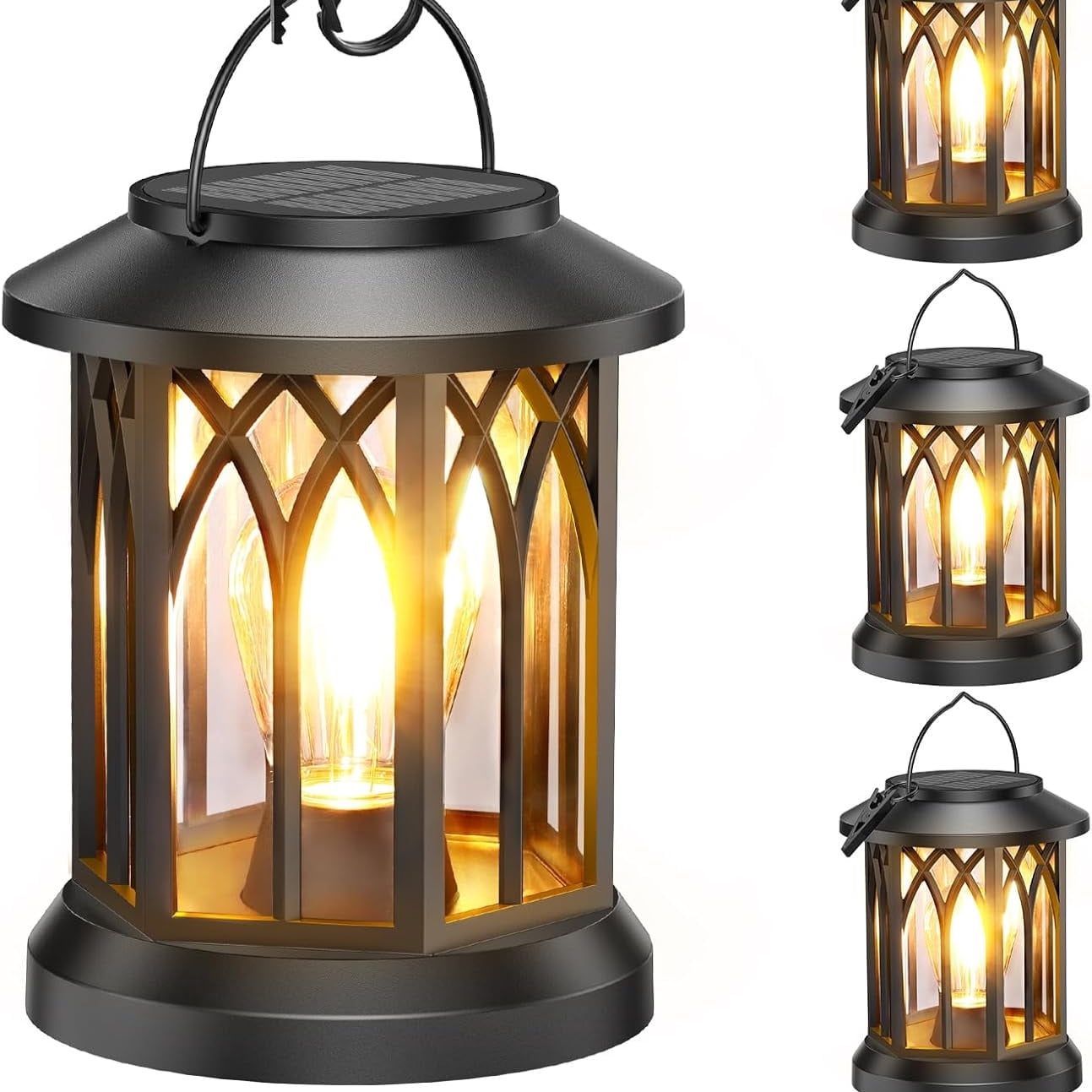 BIQIANWO Upgraded Bright Solar Lanterns, Outdoor Hanging Solar Powered ...