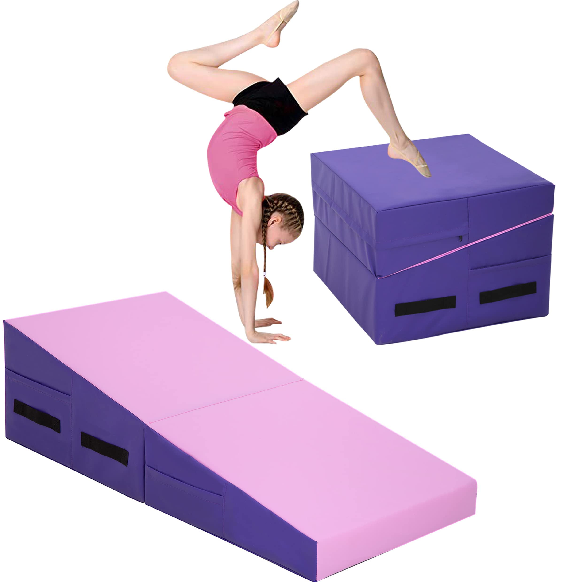 BIQWBIC Gymnastics Mat Incline Mats 48"x24" Tumbling Mat Kids Climbing ...