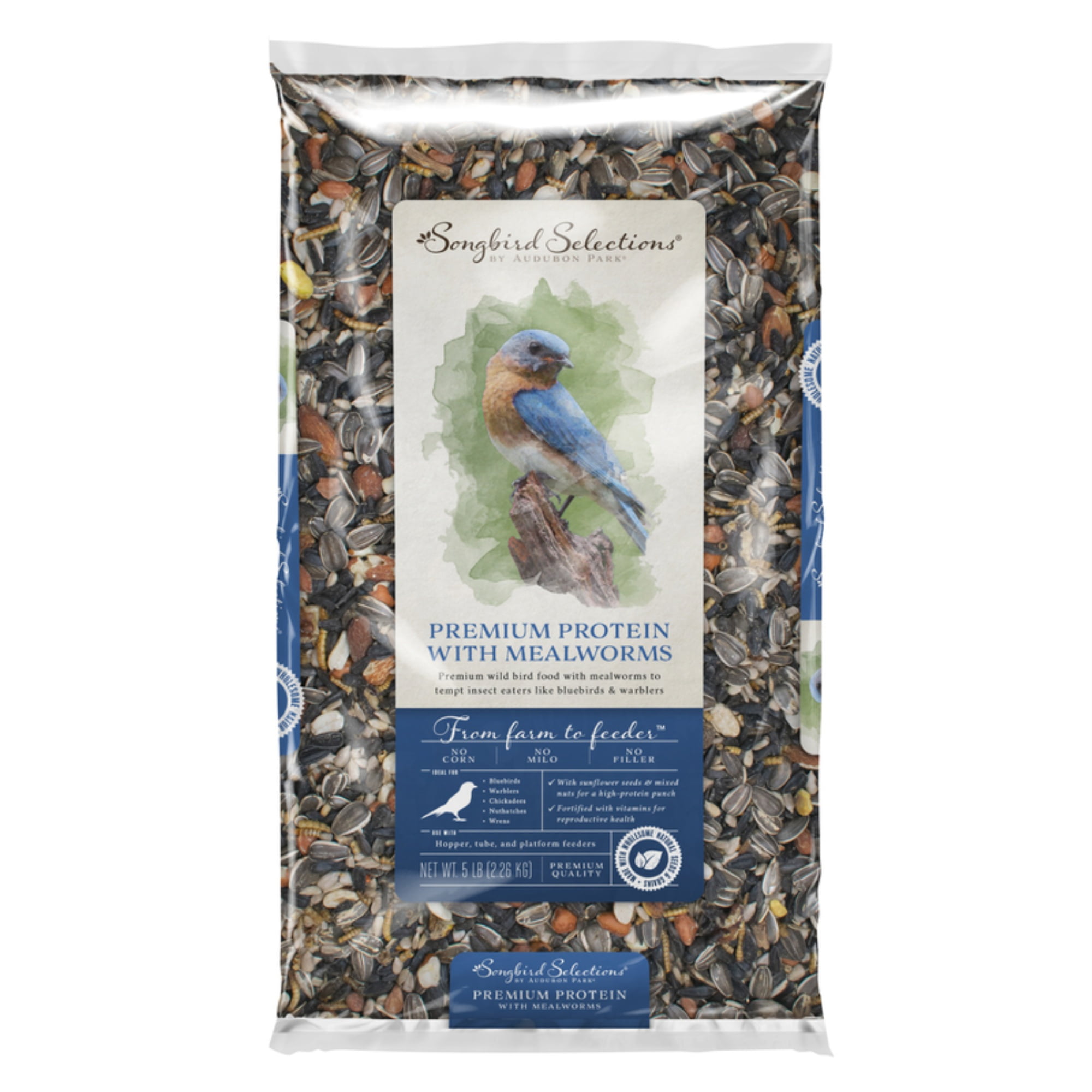 Songbird Selections Premium Protein Wild Bird Food with Mealworms, 5 lb ...