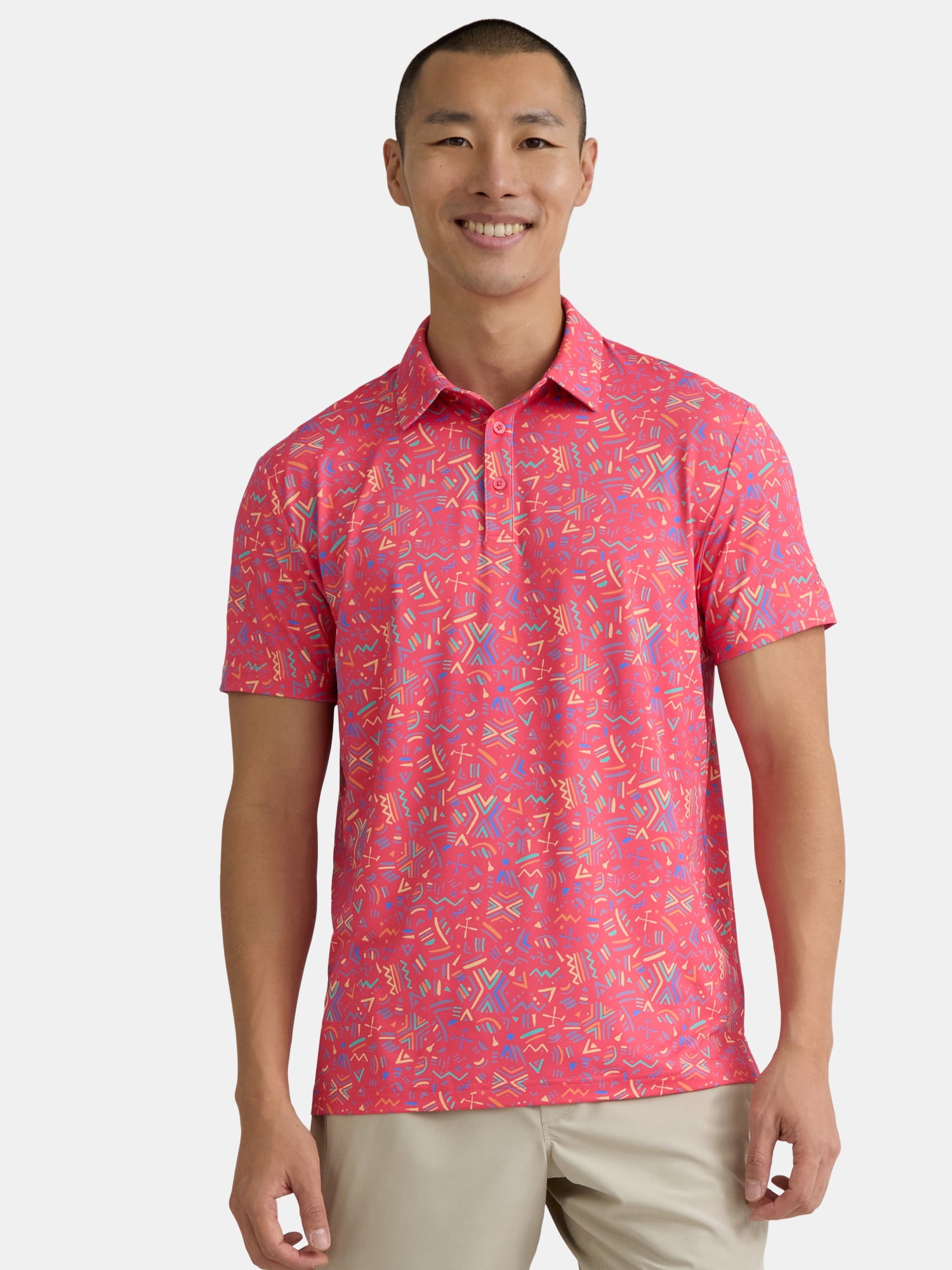 Birdie Bound Men's & Big Men's Abstract Art Golf Polo, Sizes XS-5XL ...