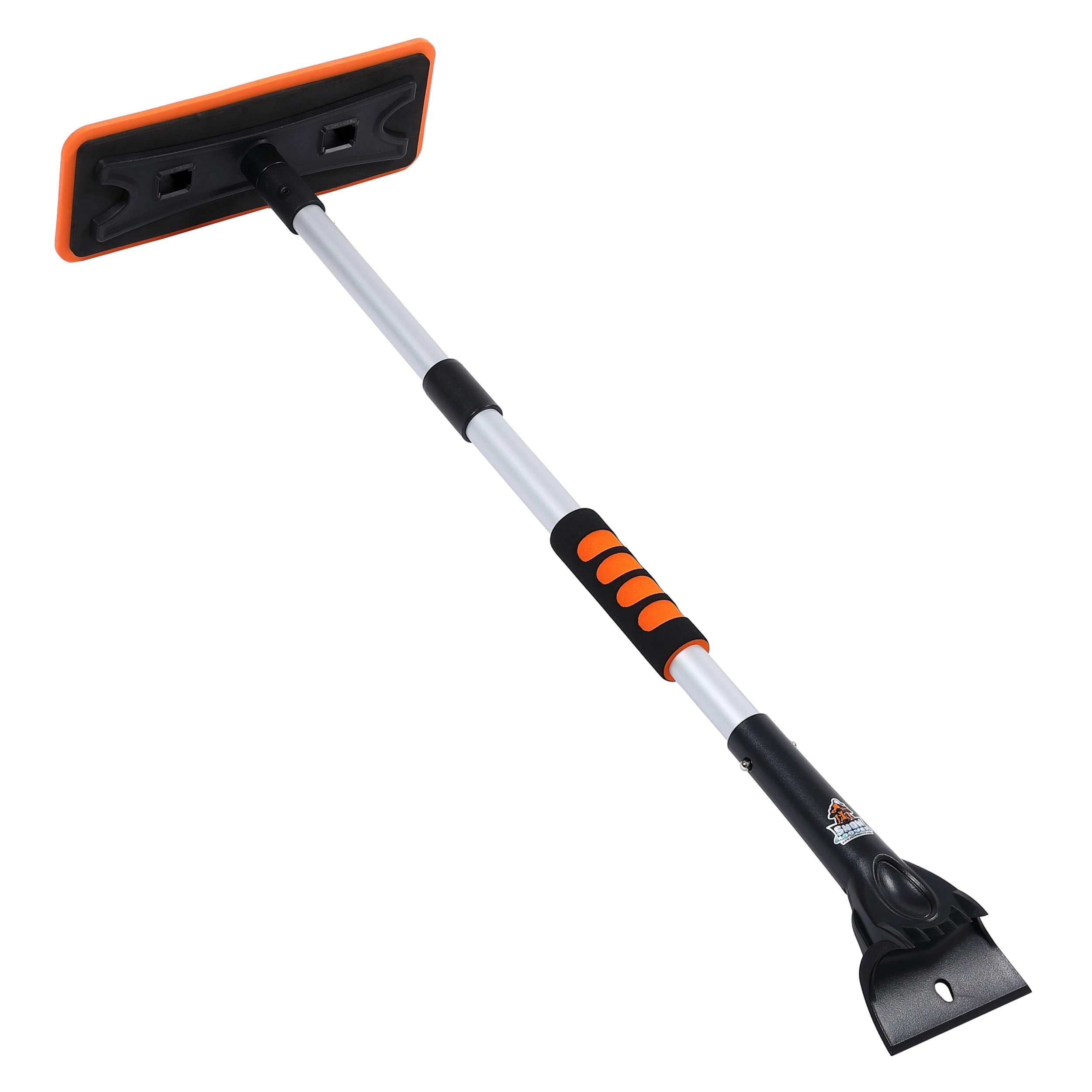 BIRDROCK HOME 36" Extendable Snow Pusher Brush & Detachable Ice Scraper ...
