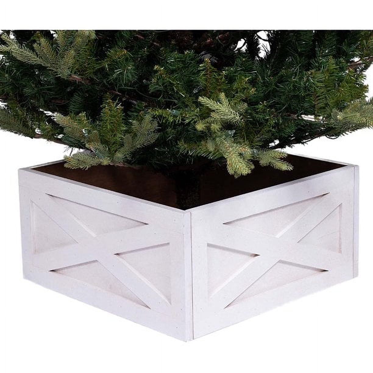 BIRDROCK HOME White 4 Panel XMAS Tree Stand Cover - Durable Christmas ...