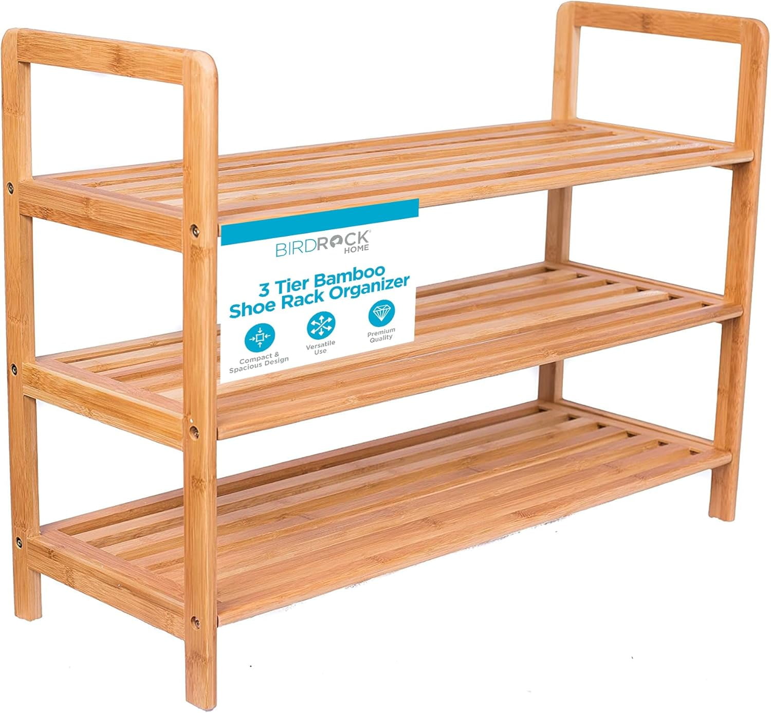 BIRDROCK HOME Bamboo Shoe Rack Organizer for Entryway, Closet, or Front ...