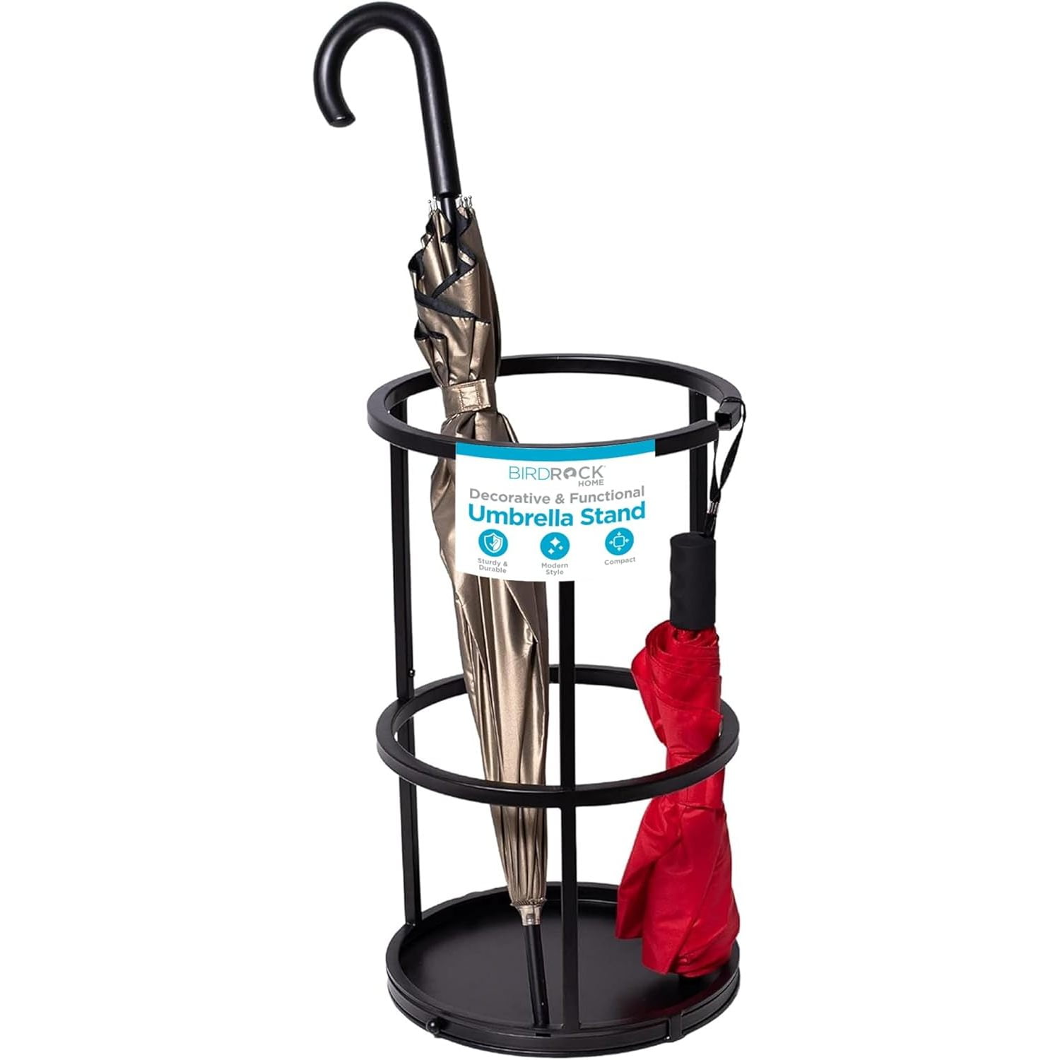 BIRDROCK HOME Decorative Umbrella Stand with Removable Water Tray - Large Freestanding Umbrella ...