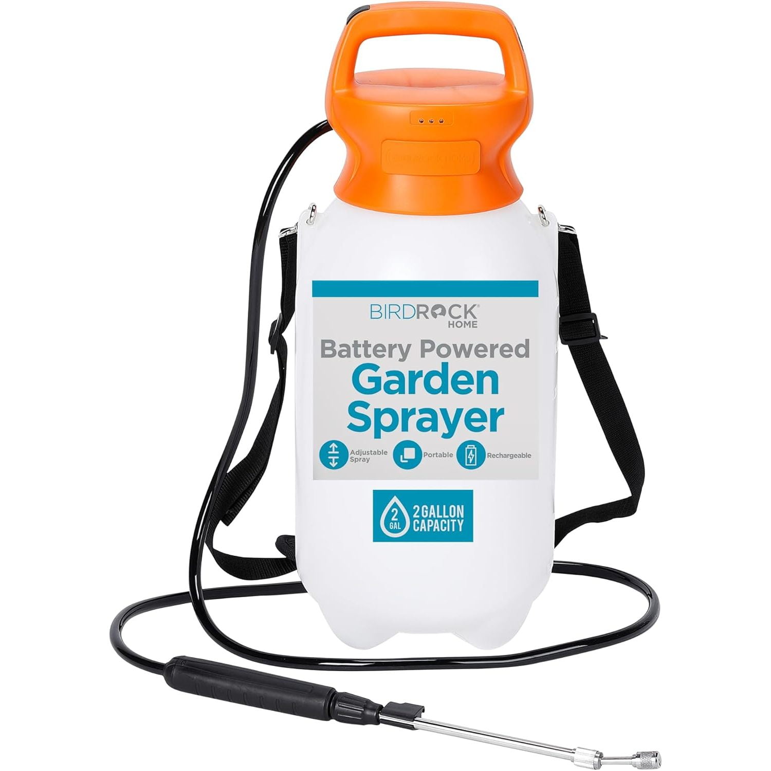 BIRDROCK HOME Garden Sprayer with Battery Powered Pump - Stainless ...