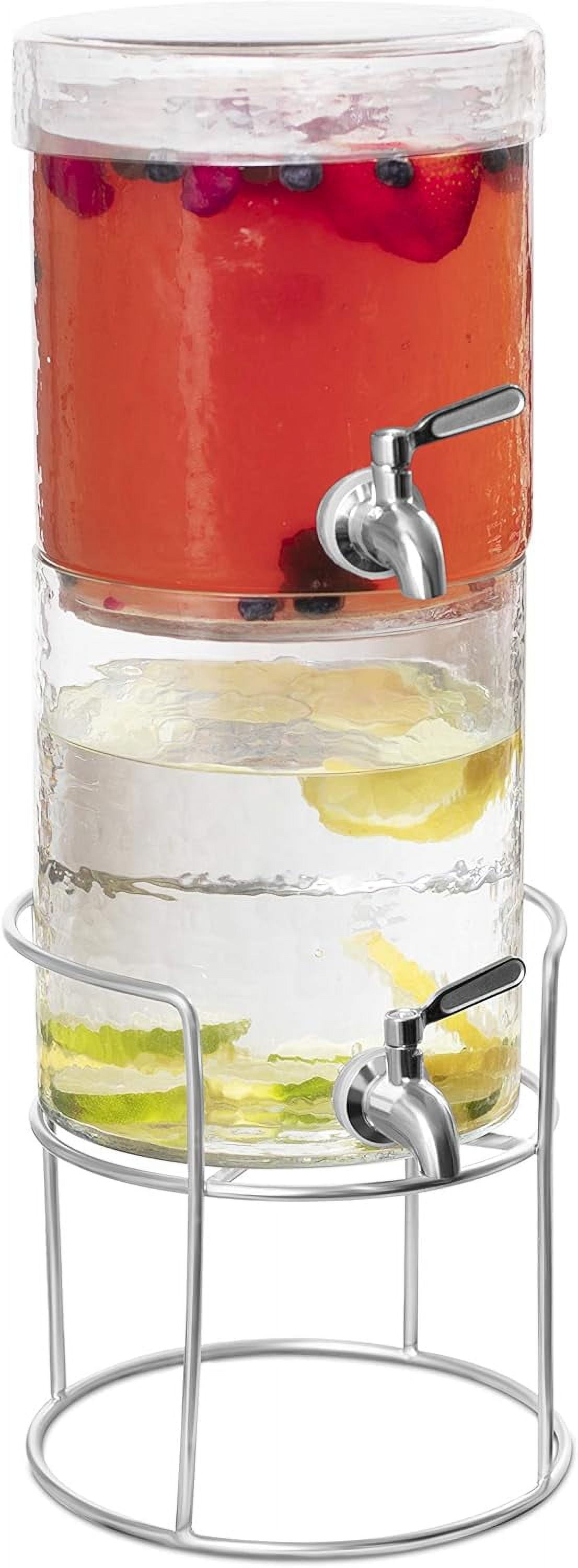 BIRDROCK HOME Stacking Beverages Dispenser with Stand & Lid – Stainless ...