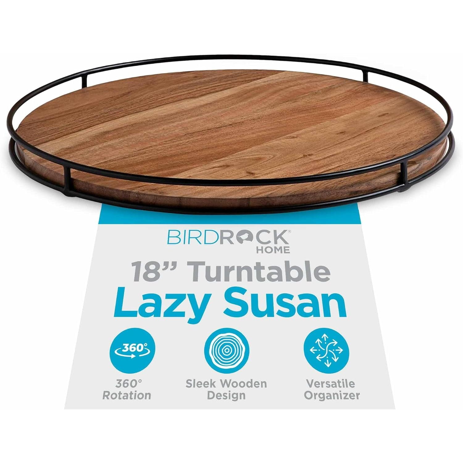 BIRDROCK HOME Wooden Lazy Susan Turntable - Countertop, Cabinet, and ...