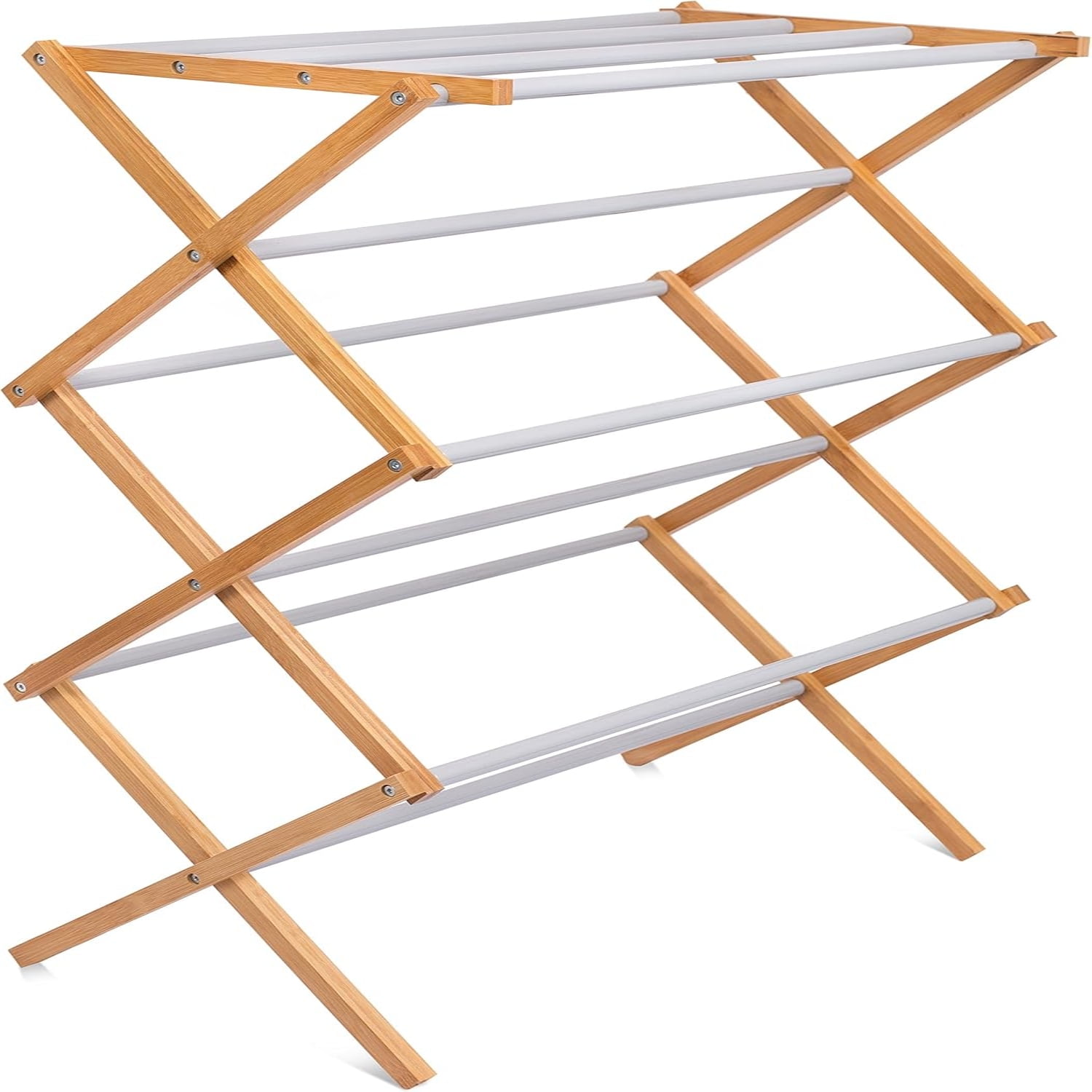 BIRDROCK Wooden Clothes Drying Rack | 3 Tier | Water-Resistant Wood ...