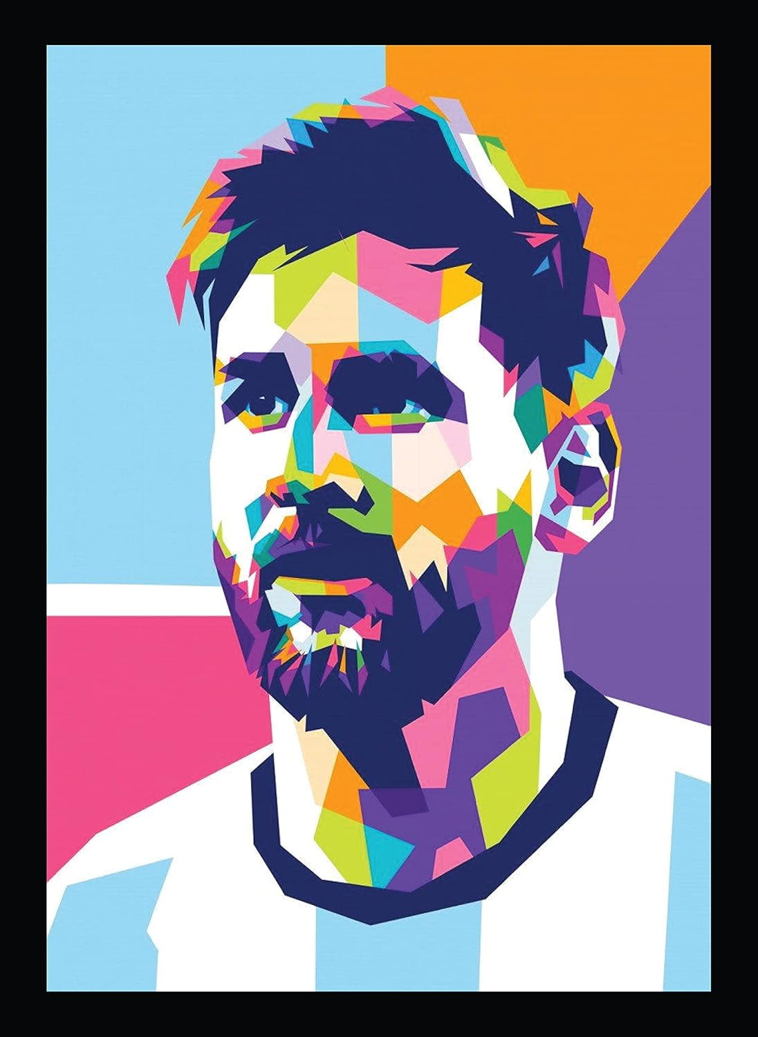 BIRDS MIND Art Paintings Leo Messi Wall Hanging Synthetic Wood Photo Frame Poster Football ...