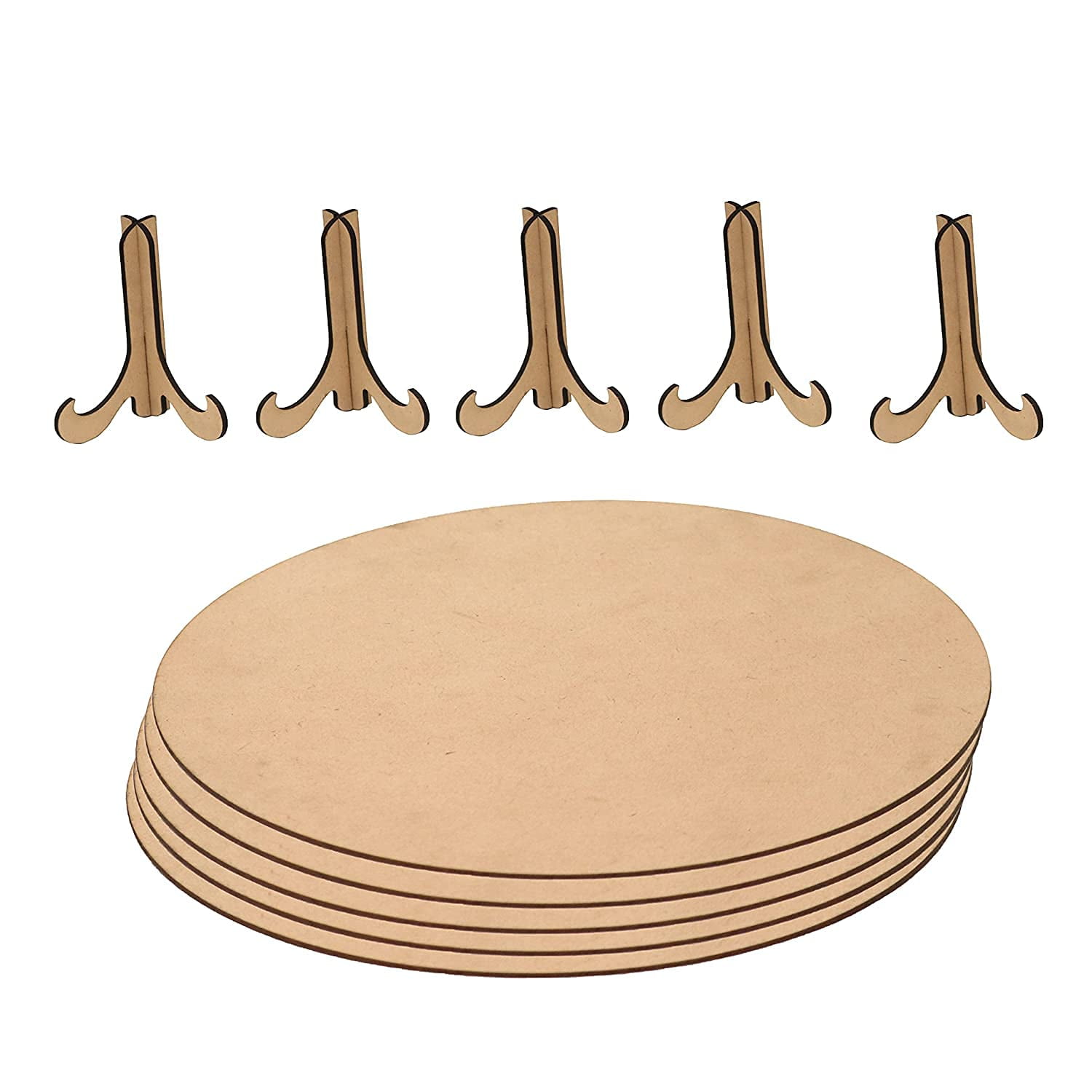 BIRDS MIND Round MDF Coasters Set of 5 Plain Wooden Circle Board ...