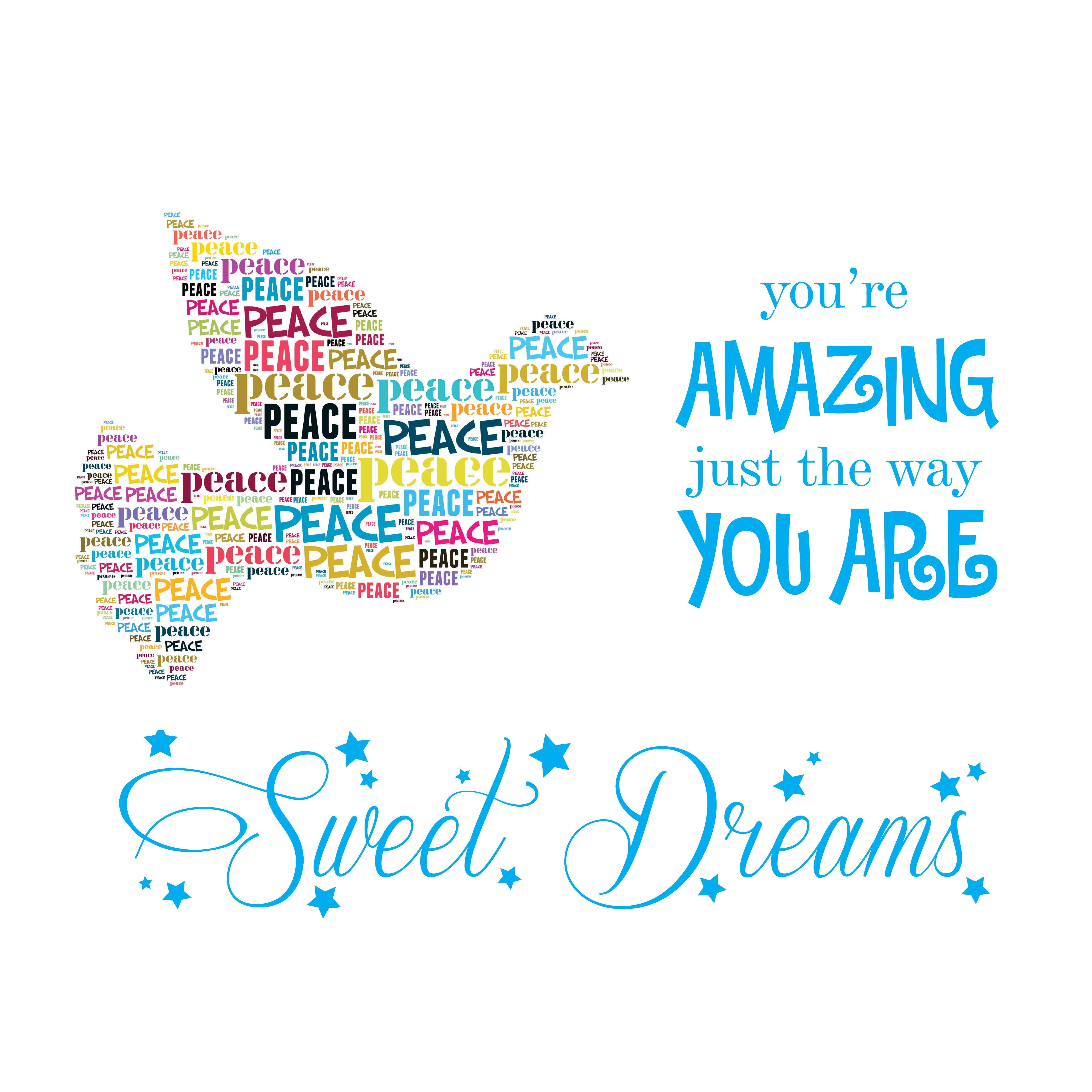 BIRDS - You Are Amazing Just The Way You Are & Sweet Dreams Lettering ...