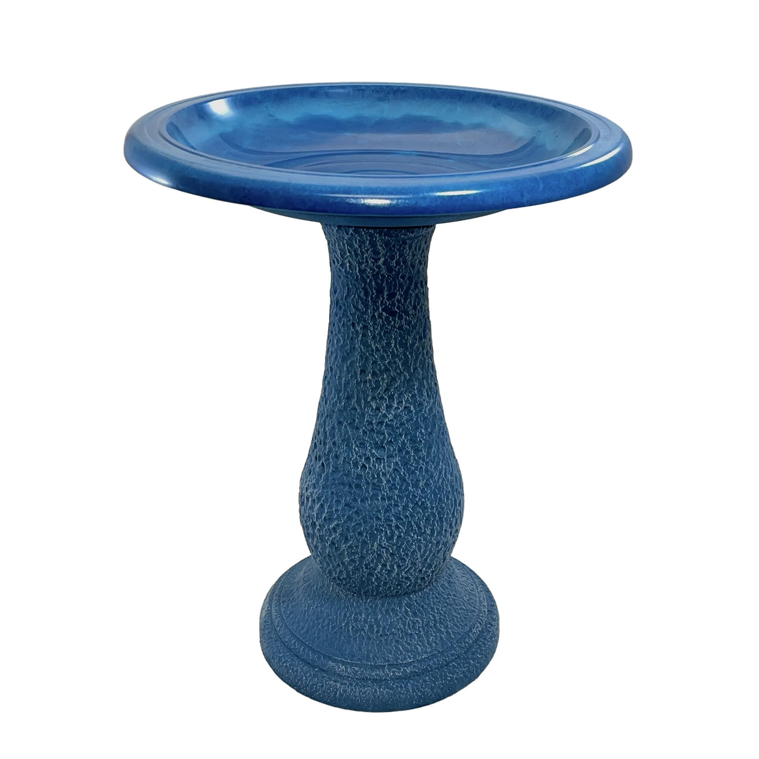 BIRDS and Beyond Free Standing Outdoor Plastic Birdbath, 24" Azure Blue ...