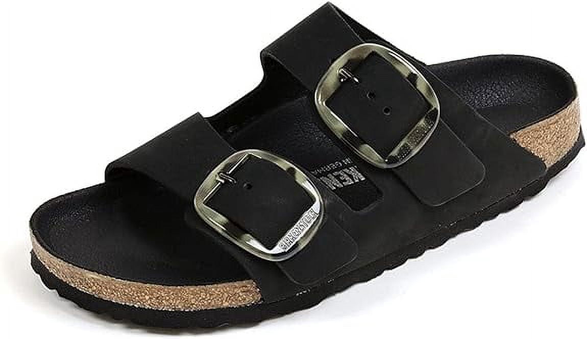 BIRKENSTOCK Arizona Big Buckle Nubuck Leather Sandals - Bold and ...