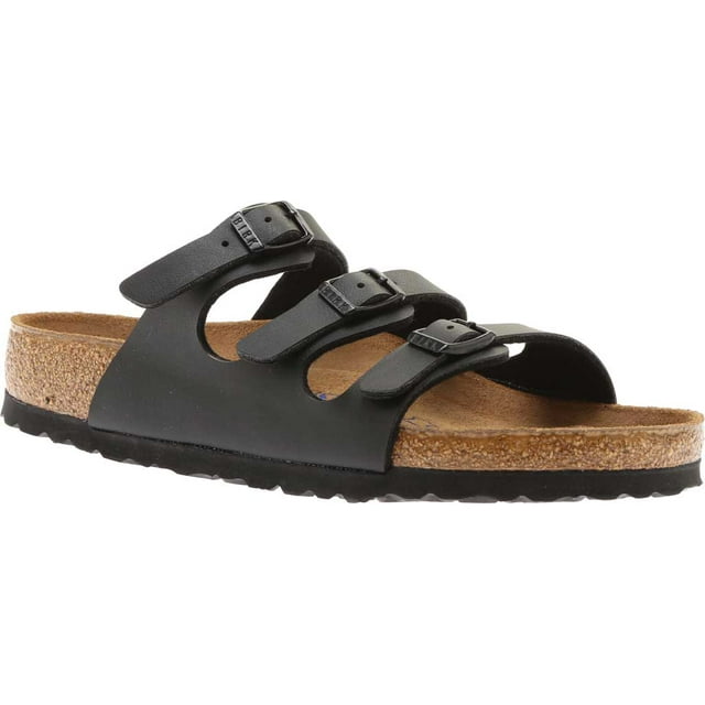 BIRKENSTOCK Women's Florida Soft Footbed Black Birko-Flor Sandal ...