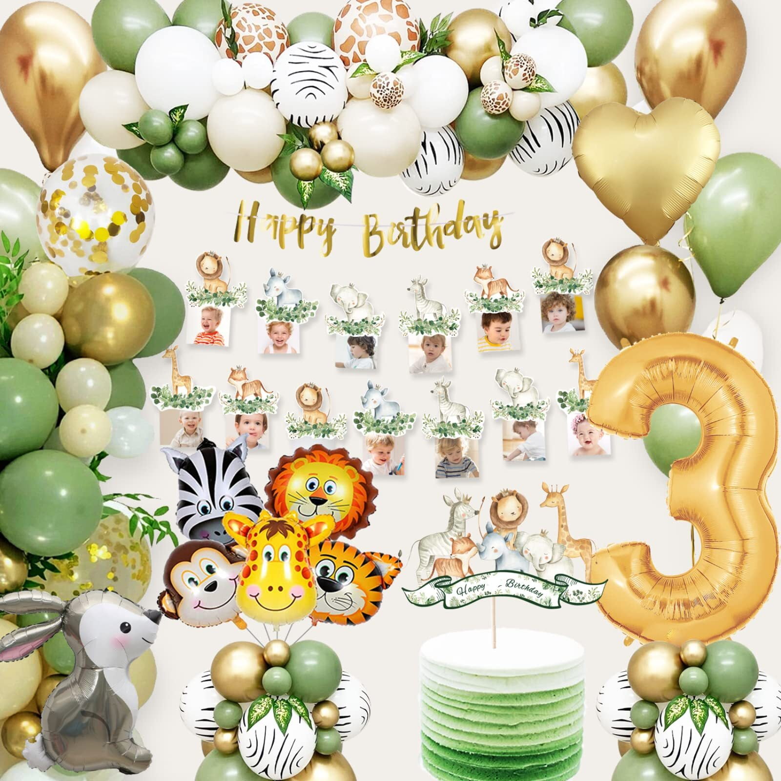 BIRLON 3rd Birthday Decorations, 3 Year Old Boy Birthday Party Supplies ...