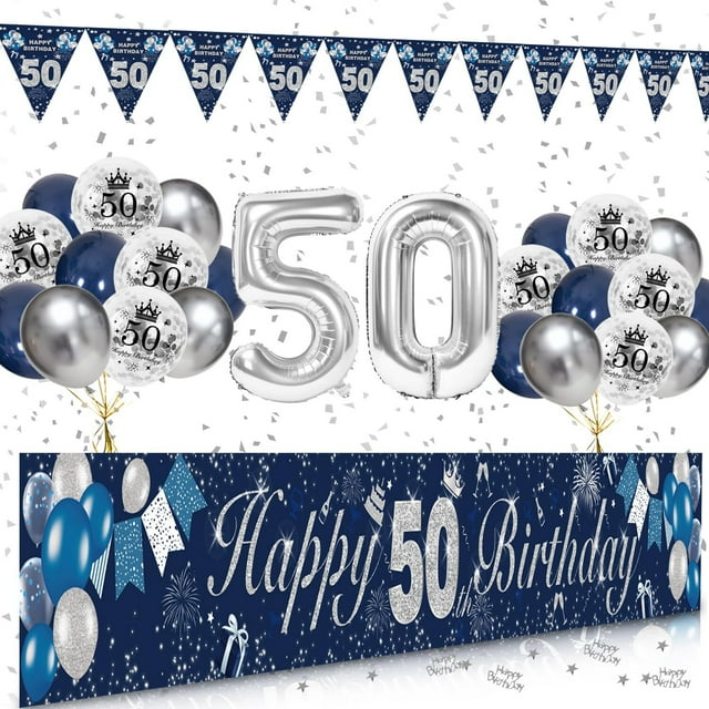 Birlon 50th Birthday Decorations Men And Women Birthday Party Supplies