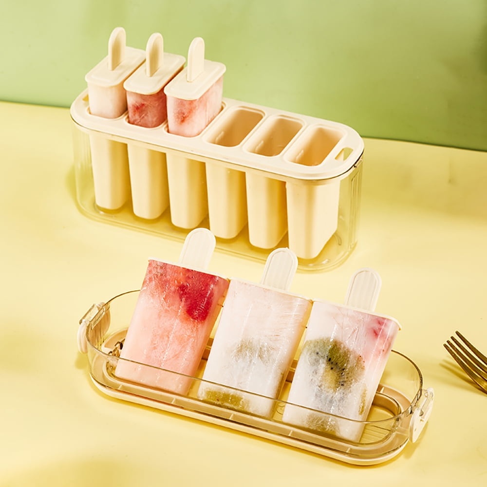 BIRLON 6 Ice Lolly Mould with Stick & Tray, Ice Pop Ice Cream Maker ...
