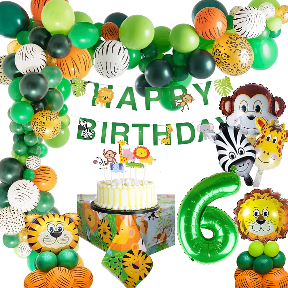 BIRLON 6 Year Old Boy Birthday Decorations, Boy 6th Jungle Safari ...