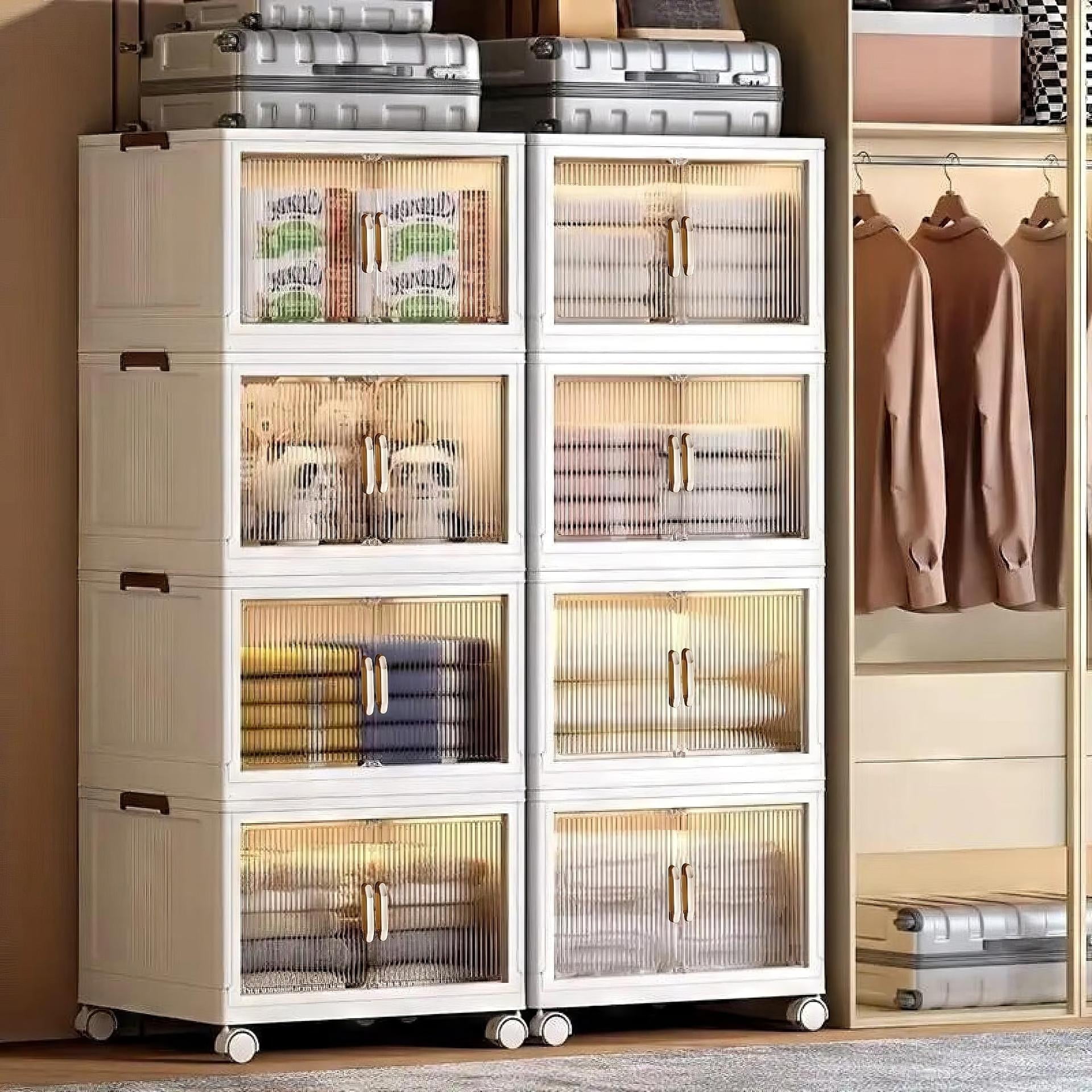 COOKCOK 155QT Stackable Storage Bins with Lids, 3 Tier Plastic Storage ...