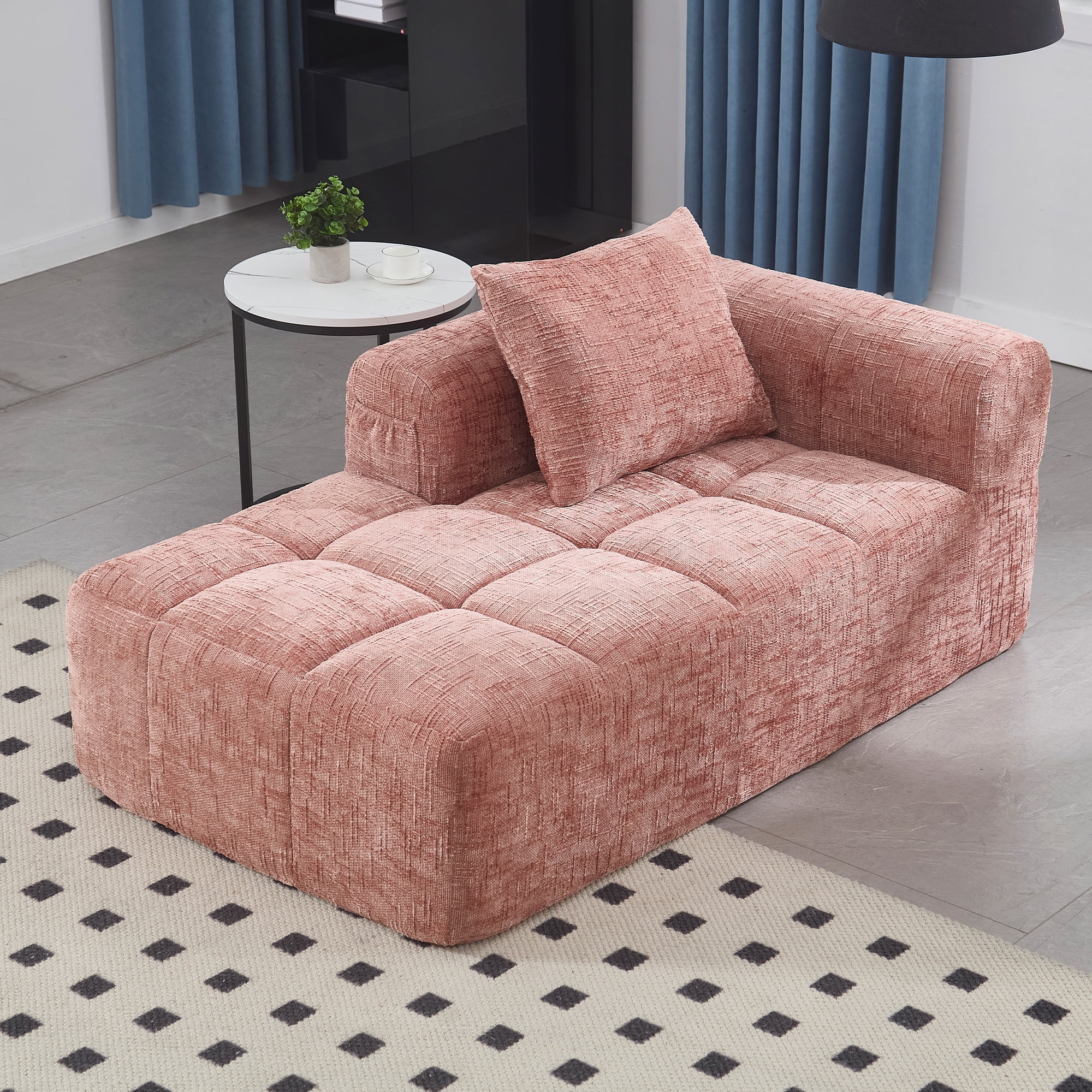 BISHE 37.5 in Modular Sectional Sofa with Chaise, Modern L-Shaped Cloud ...