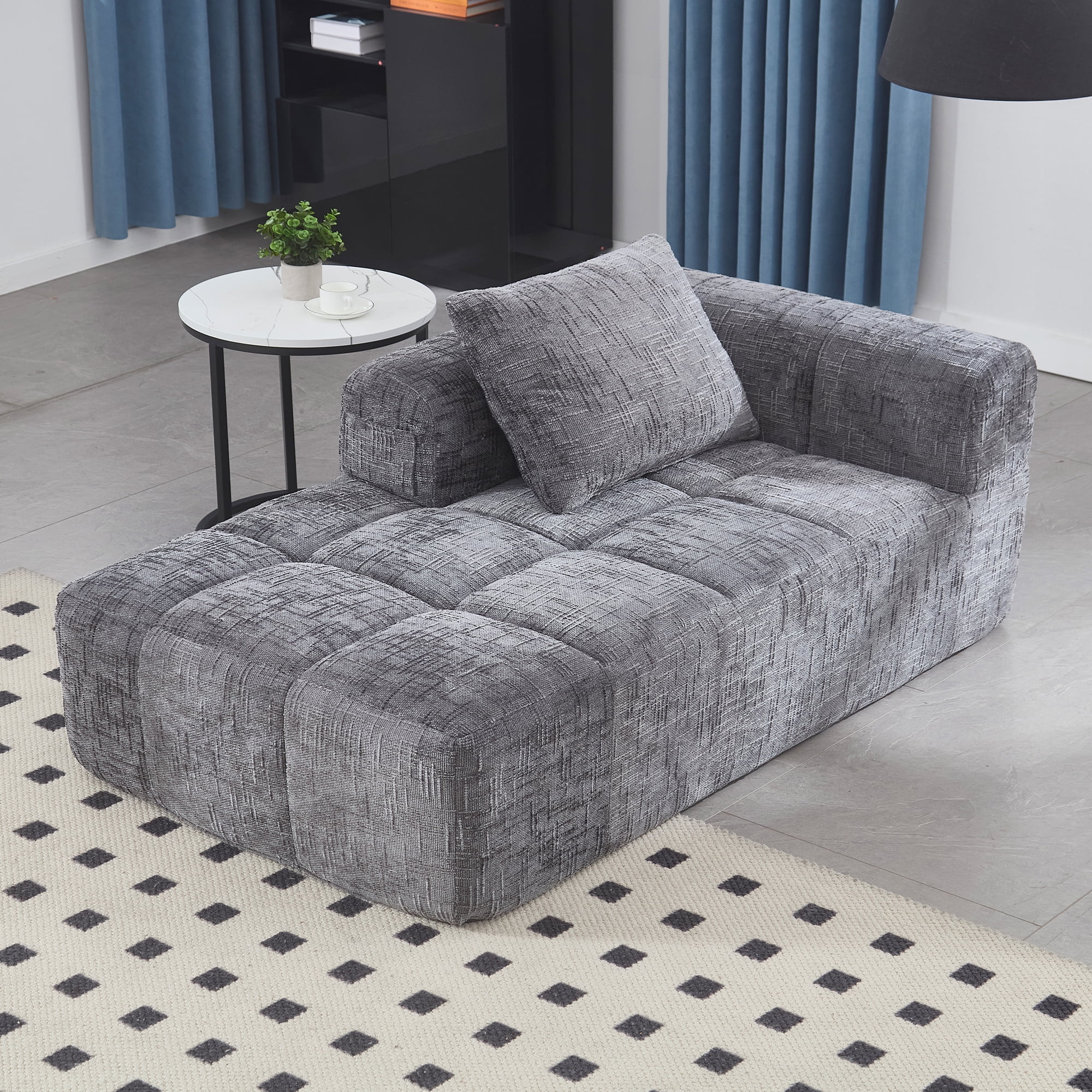 BISHE 37.5 in Modular Sectional Sofa with Chaise, Modern L-Shaped Cloud ...