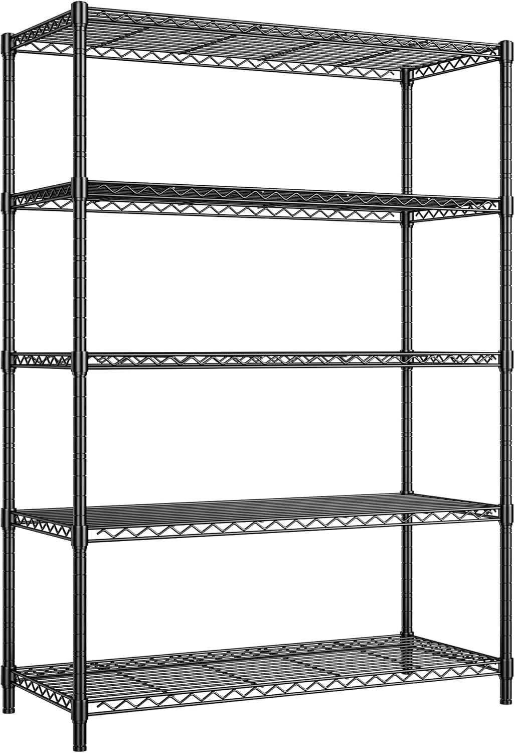BISHE 5-Tier Wire Storage Shelving Unit, Adjustable Metal Shelving, 71 ...
