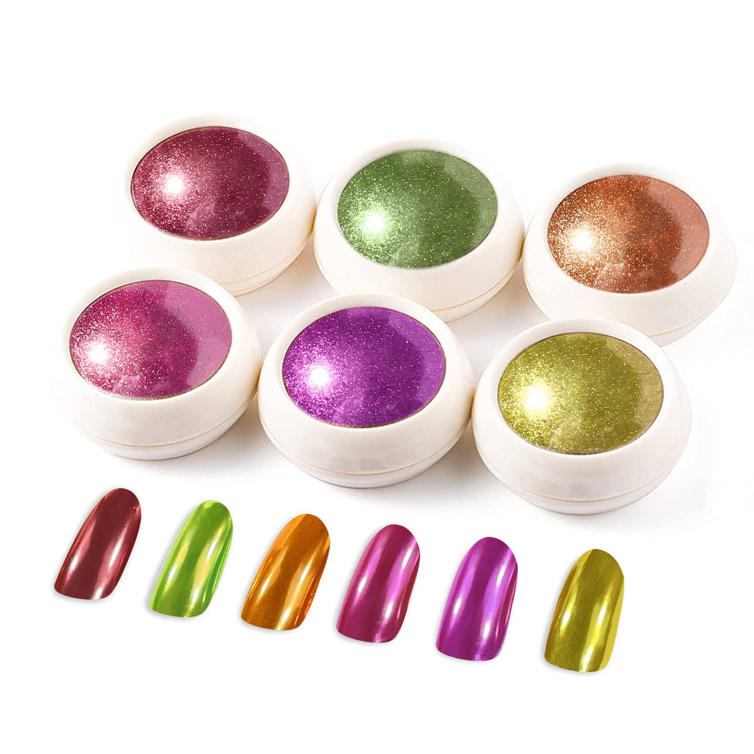 BISHENGYF 6 Box Chrome Nail Powder, Chrome Effect Nail Powder Set ...