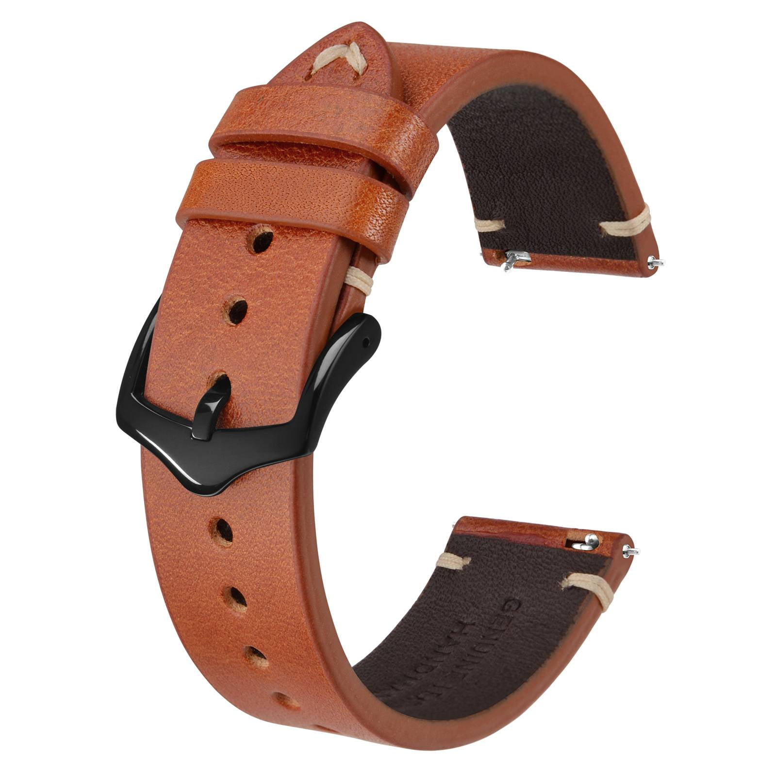 BISONSTRAP Men's Watch Bands, Hand-Stitched Leather Watch Straps, Quick ...
