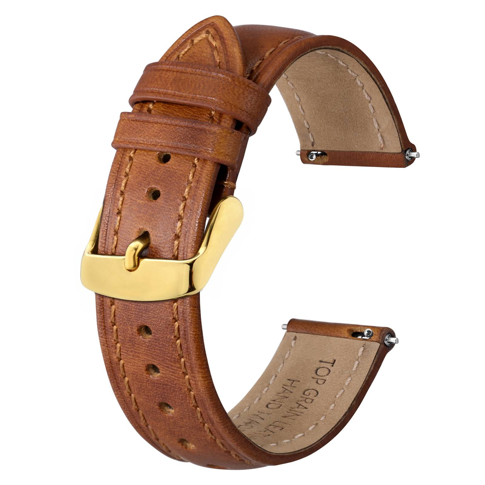 BISONSTRAP Retro Leather Watch Straps for Men, Oil Waxed Calfskin ...