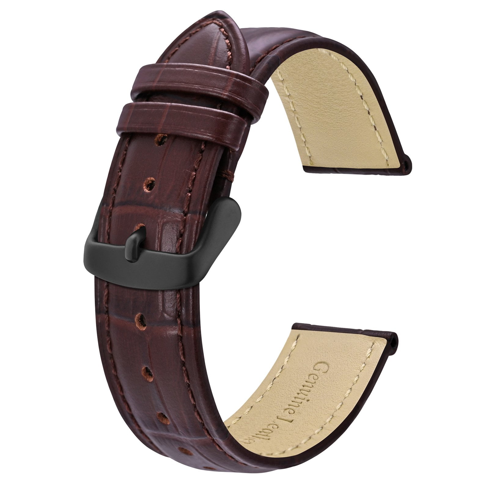 BISONSTRAP Watch Bands 19mm, Alligator Embossed Leather Watch Straps ...
