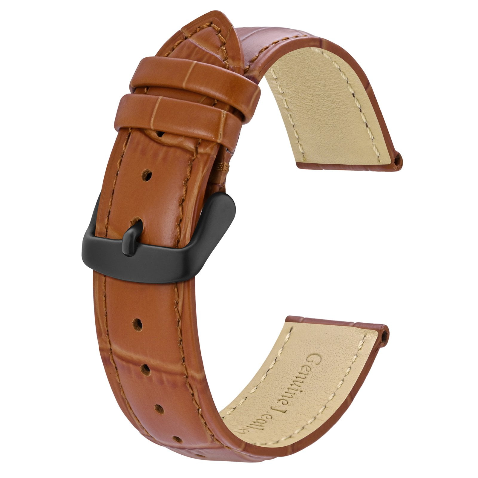 BISONSTRAP Watch Bands 20mm, Alligator Embossed Leather Watch Straps ...