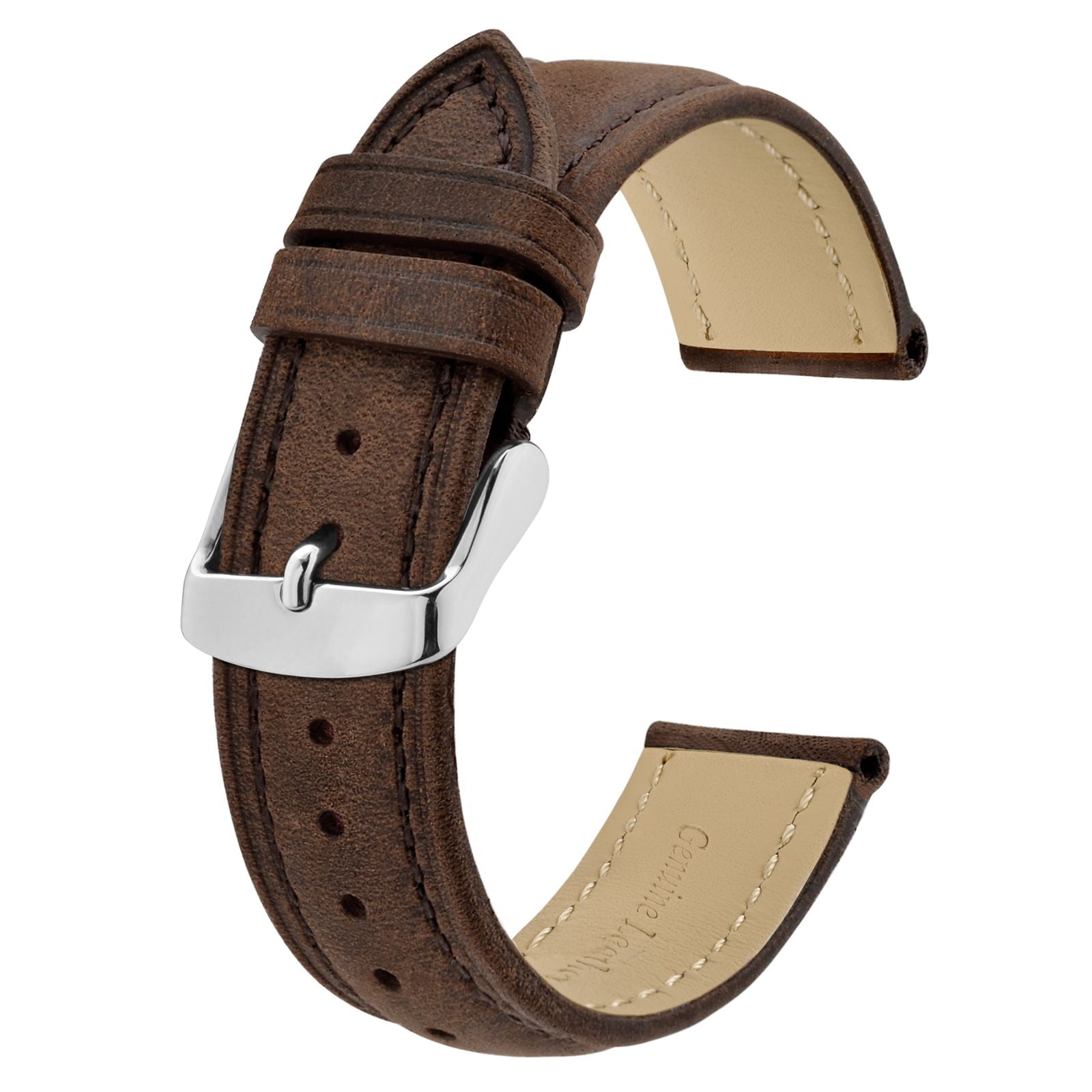 BISONSTRAP Watch Strap 20mm, Vintage Leather Replacement Watch Band ...