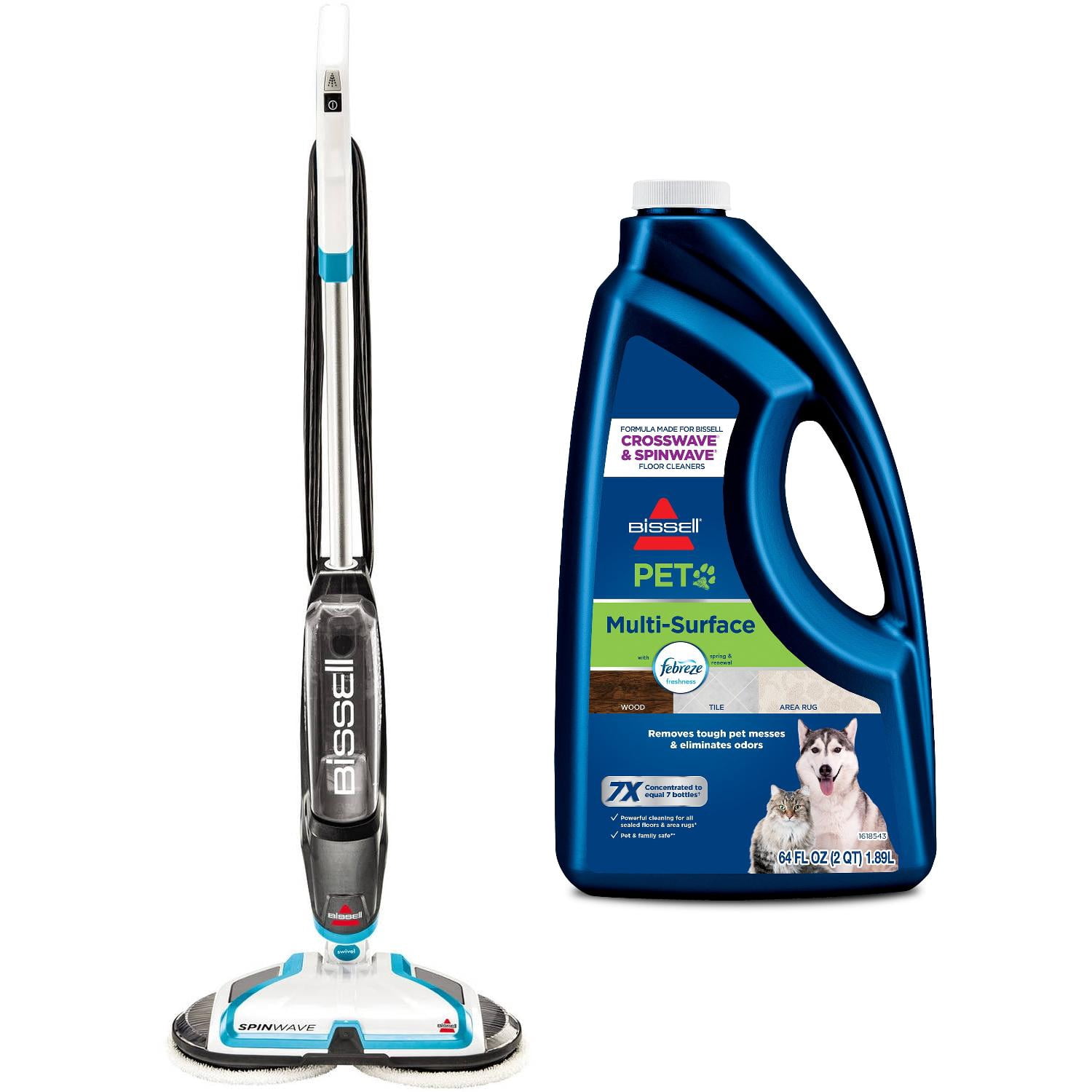 BISSELL Spinwave Hard Floor Powered Mop and Clean and Polish, 2039W ...