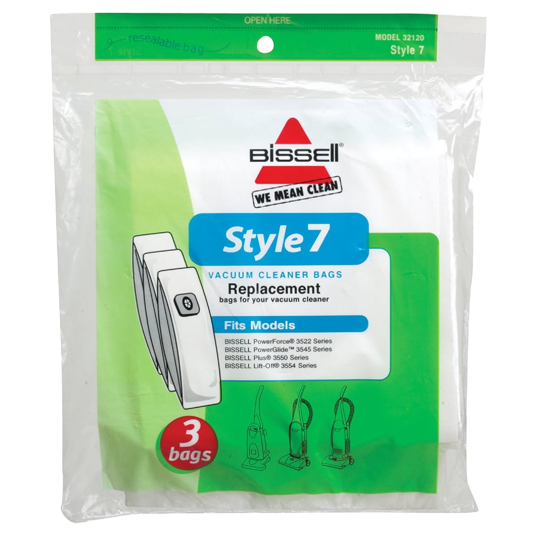 Bissell Style 7 Powerforce Vacuum Bags, 3 Pack, 32120 - Walmart.com
