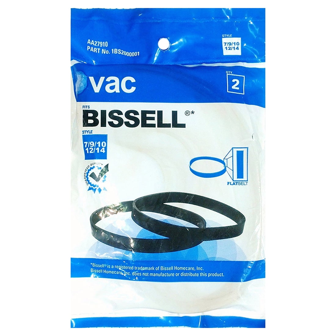 BISSELL, Vacuum Belts, for Styles 7, 9, 10, 12, 14, Flat Round ...