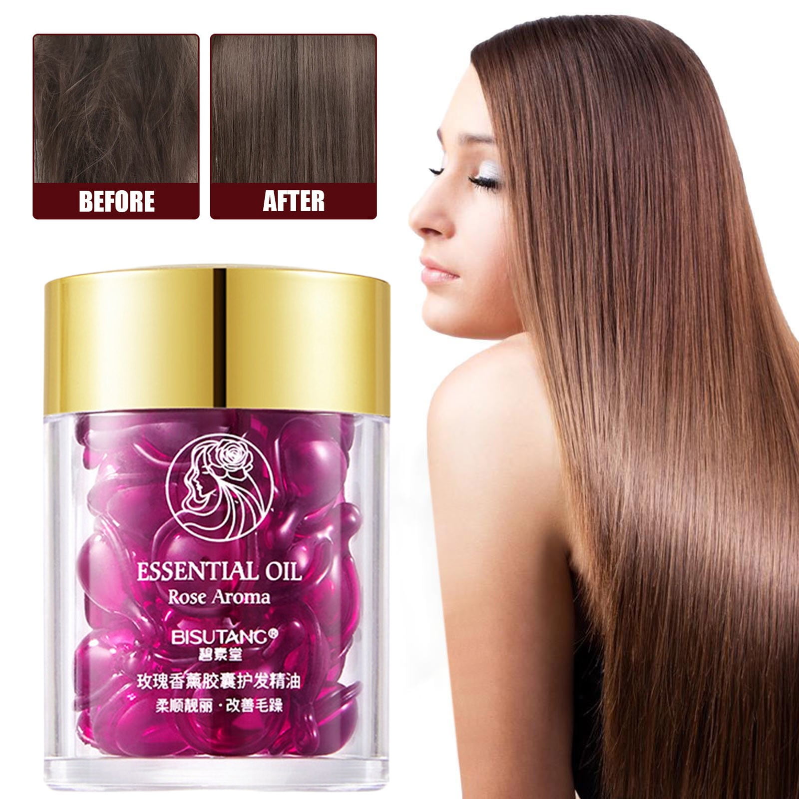 BISUTANG Hair Care Oil Capsules for Nourishing Curly Dry Damaged Hair ...
