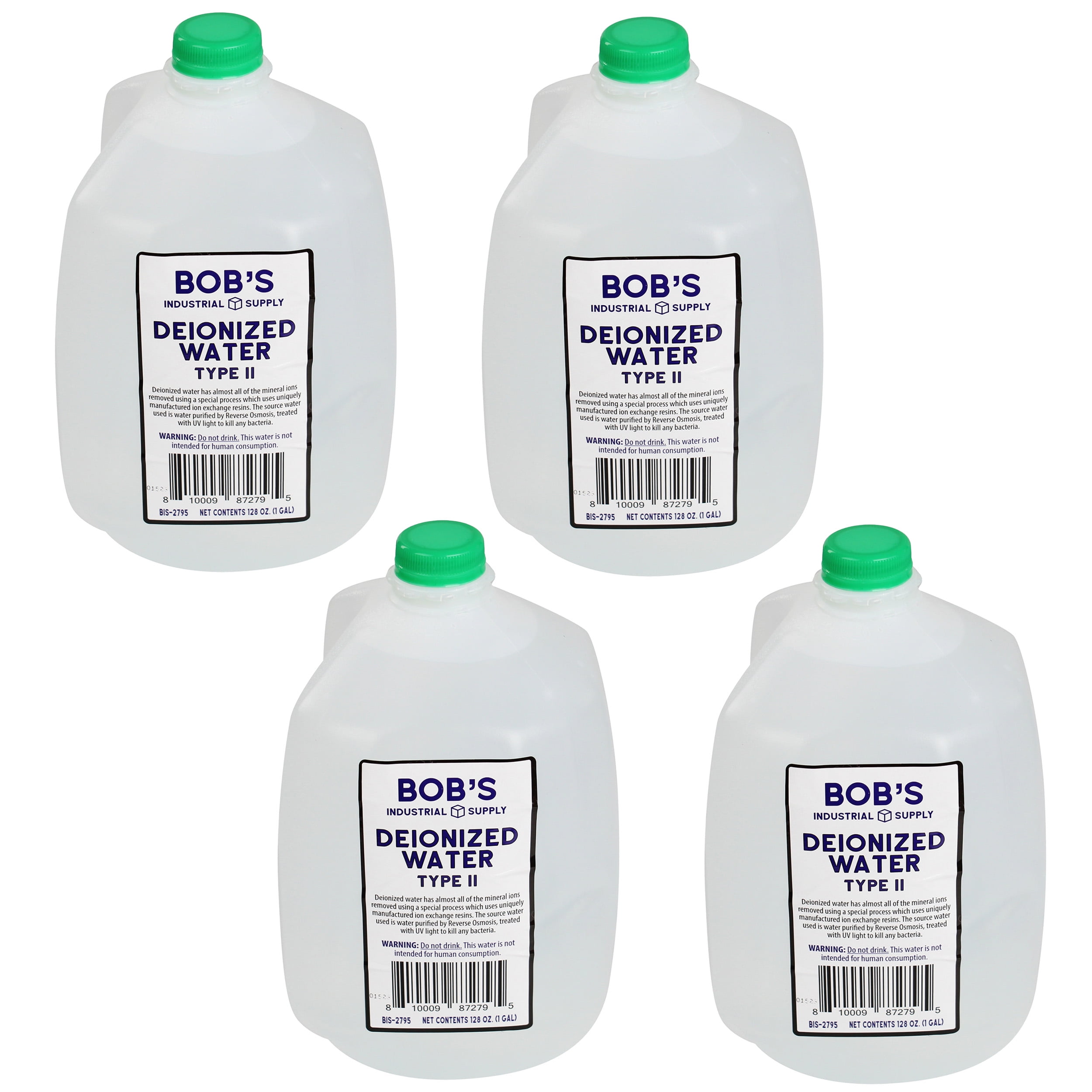 BISupply 4pk Gallon Type II Deionized Water Gallon Jug for Auto and ...